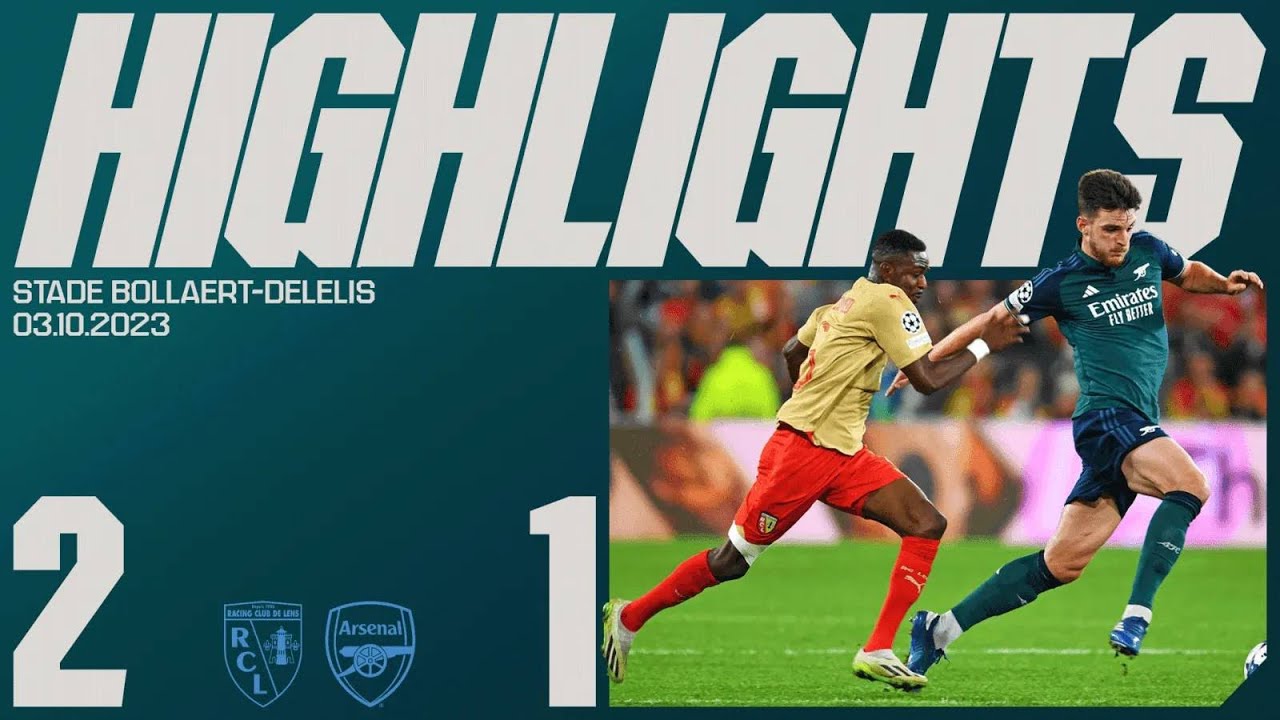 RC Lens vs Arsenal 2-1 Highlights| UEFA Champions League - 2023/2024 ...