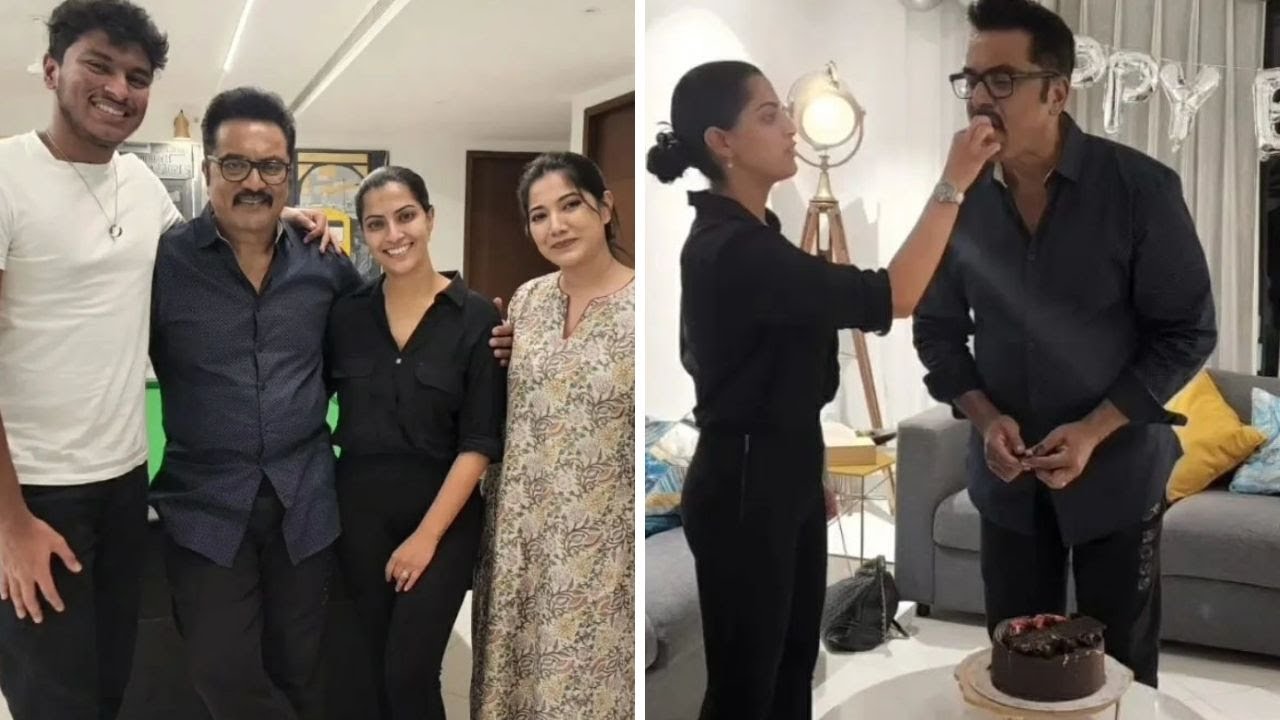 Actor Sarathkumar 68th Birthday with Varalakshmi and son Rahul |Actor ...