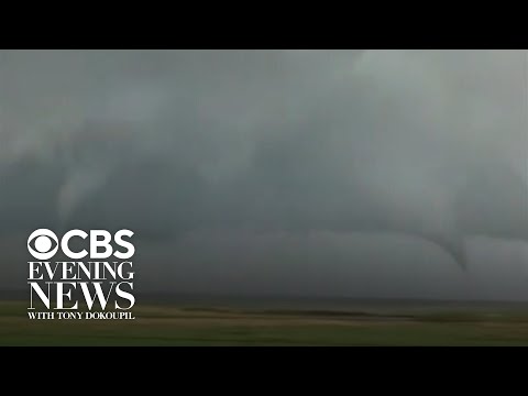 Storm chasers capture twin tornadoes as severe weather moves through central U.S.
