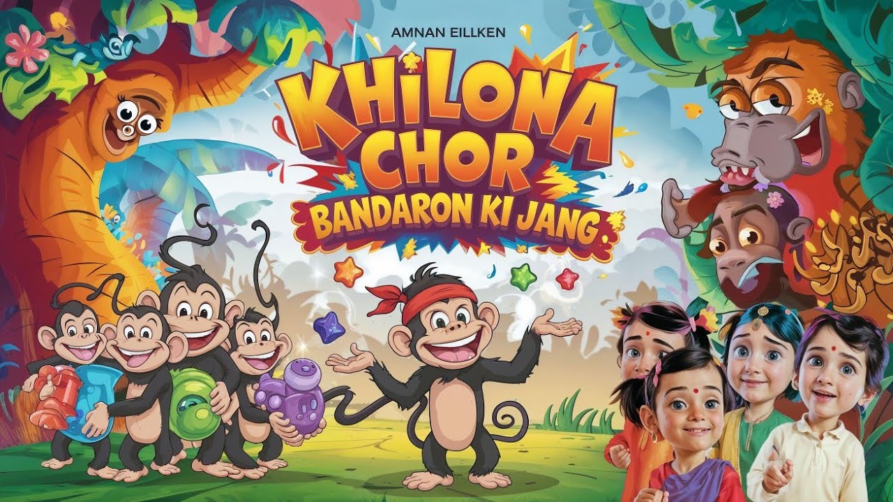 Khilona Choor Bandaron🐒🐒 Ki Jang||💥New Interesting Story for kids 👍👍 ...