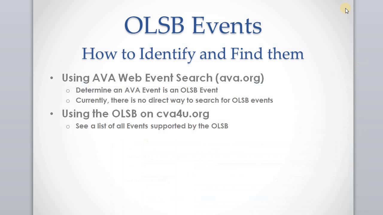 OLSB-3 Identifying and Finding OLSB Events - YouTube