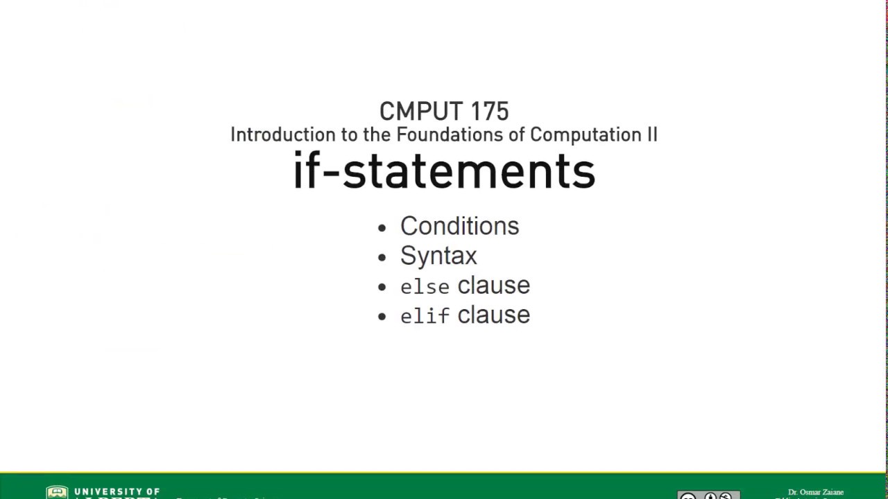 03 if statements—CMPUT 175 - YouTube
