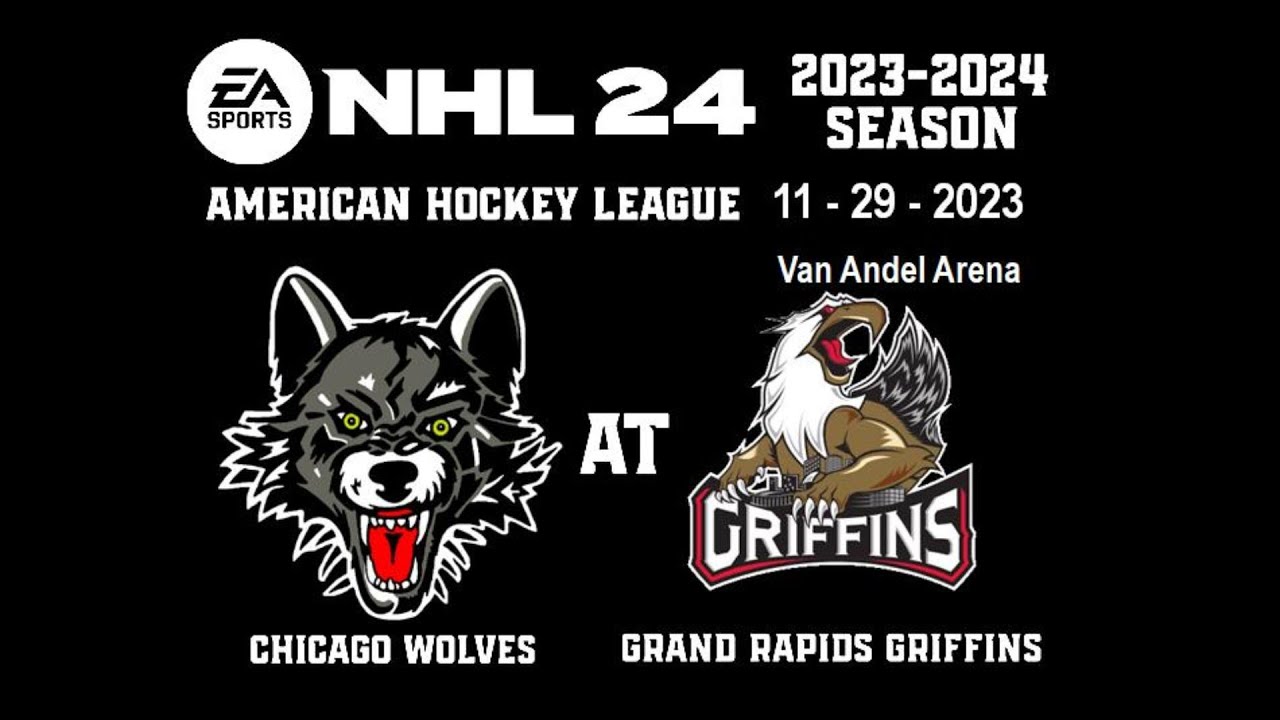 NHL 24 - AHL - Chicago Wolves 2023-2024 Season Game 16 at Grand Rapids ...