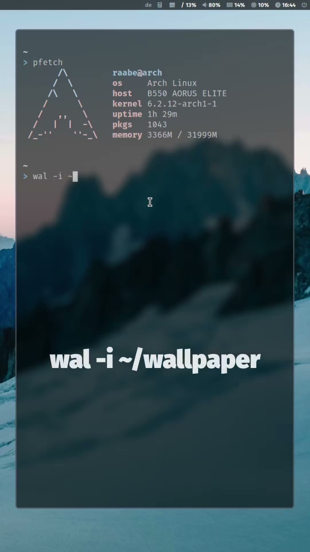 Linux Terminal Color Theme Based On Your Wallpaper shorts YouTube Linux Terminal Color Theme Based On Your Wallpaper shorts YouTube