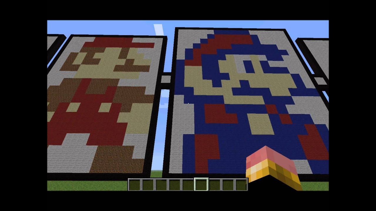 Minecraft: Pixel Art: Evolution of Mario - YouTube