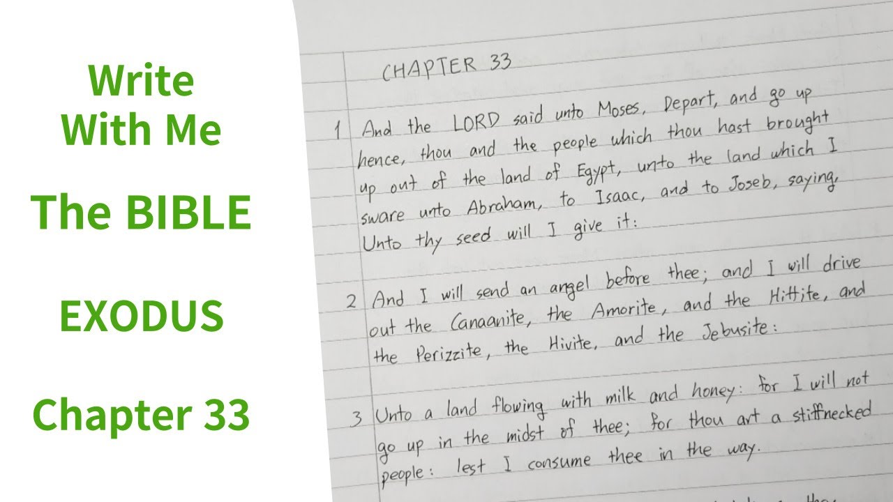 Write With Me - The Bible : Exodus Chapter 33 - KJV - YouTube