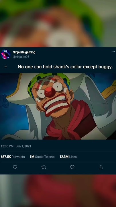 Only buggy hold shank's collar 👀 #onepiece #buggy #shanks #shortvideo - YouTube