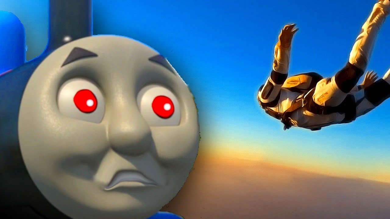 Thomas the Tank Engine goes SKYDIVING... (badly) - YouTube