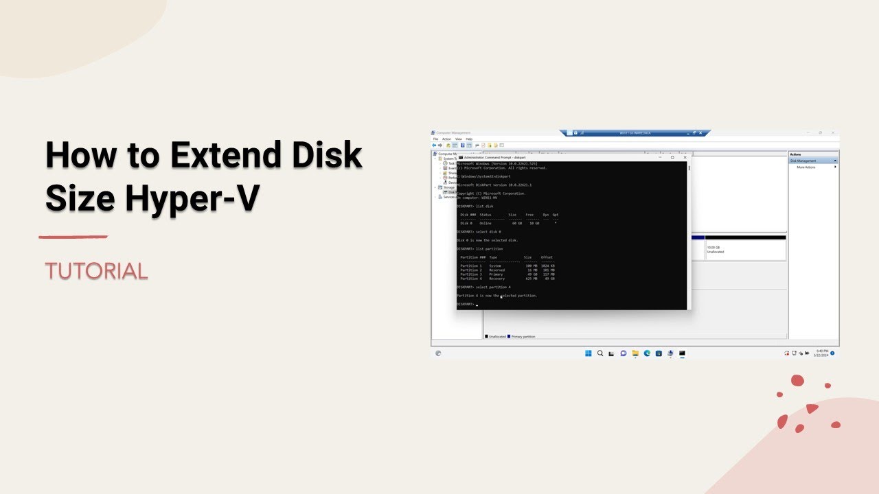 Complete Tutorial How To Extend Disk Size Hyper V Youtube