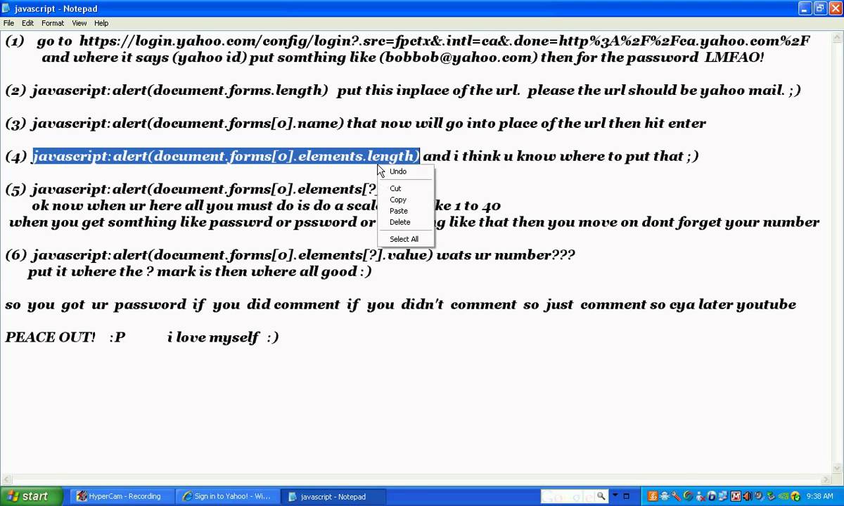 Javascript Hack Youtube