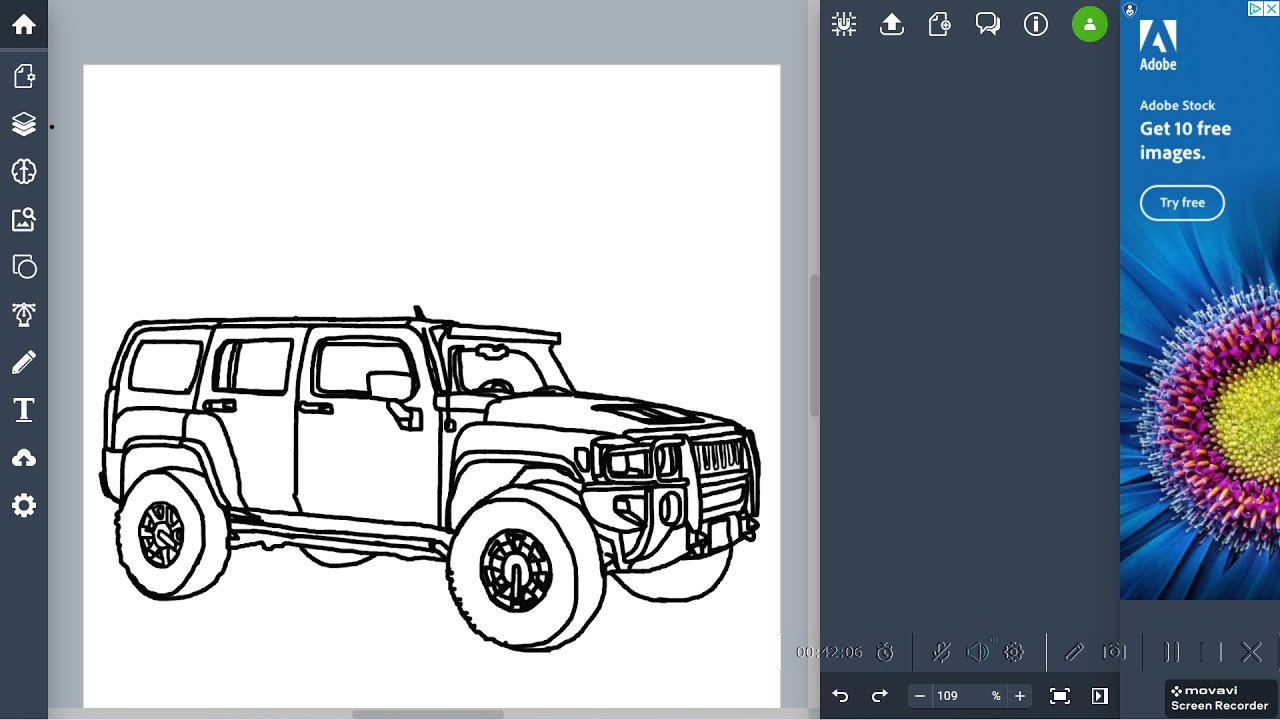 How to draw a 2009 HUMMER H2 - YouTube
