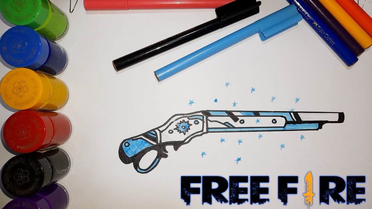 Menggambar Skin M1887 Winterlands Free Fire - YouTube