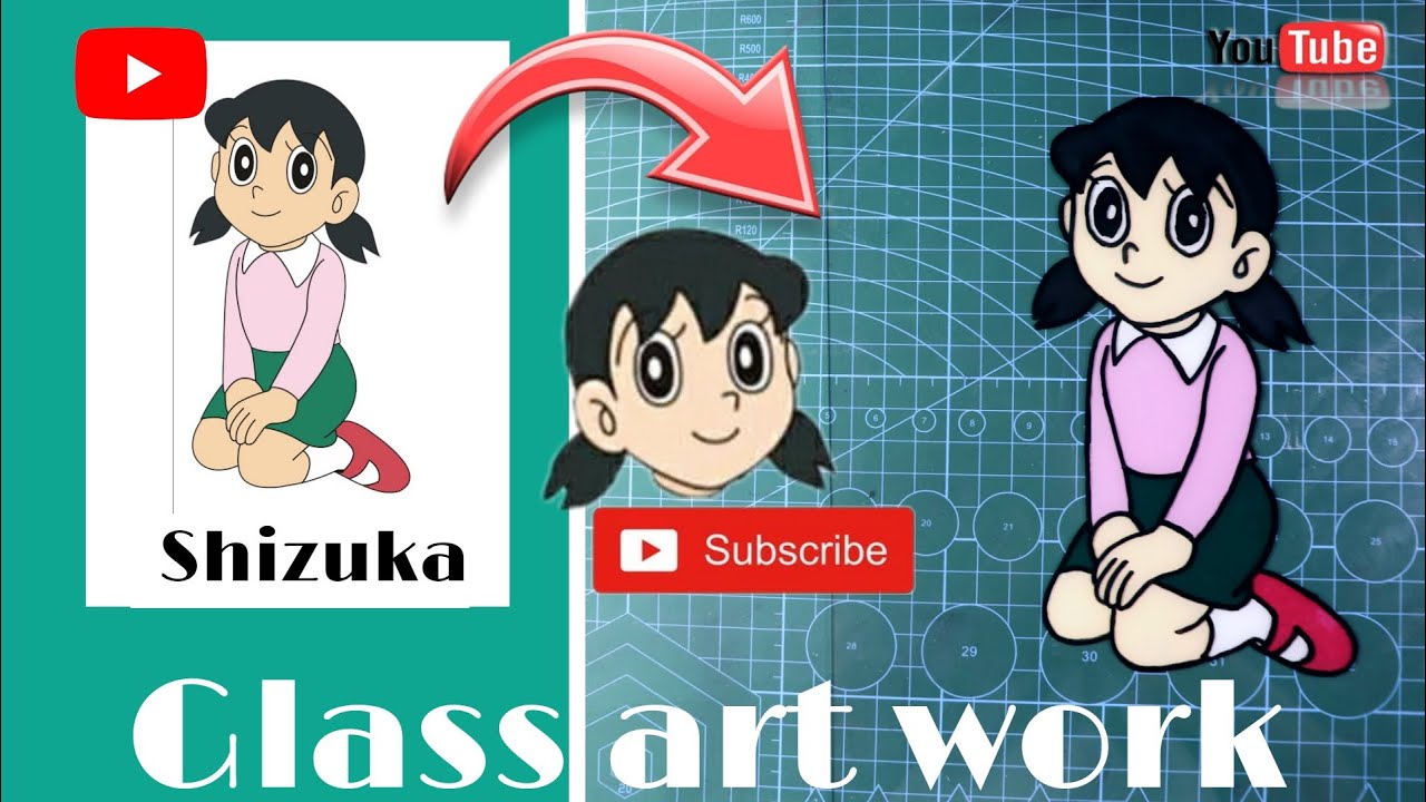 How to draw Shizuka glass painting | Easy painting #shizuka #drawing # ...