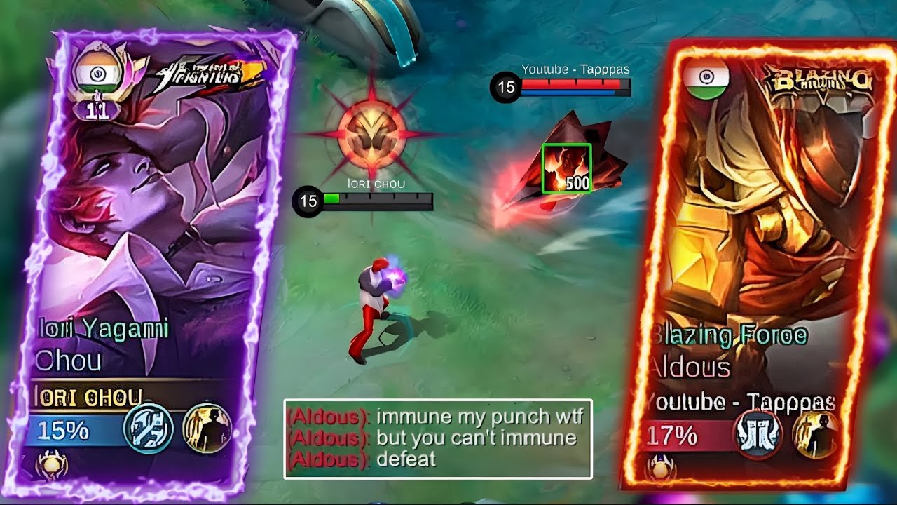 CHOU VS ALDOUS 500 STACK!! | INSANE MATCH (2025~MLBB - YouTube