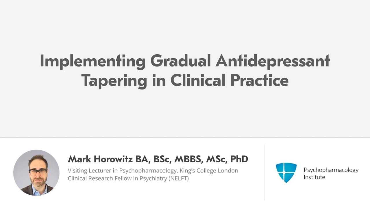 Implementing Hyperbolic Antidepressant Tapering: Formulation Options ...