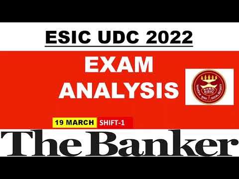 ESIC UDC Exam Analysis 2022 | 19 March Shift 1 || ESIC Question & Expected Cut off #Esicudc2022 ...