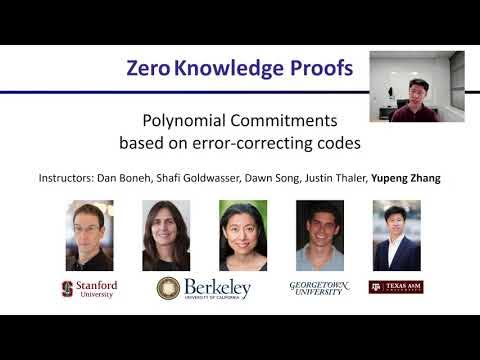 ZKP MOOC Lecture 7: Polynomial Commitments based on Error-correcting Codes - YouTube