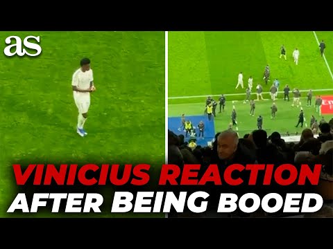 VINICIUS' INSTINCTIVE REACTION after the FINAL WHISTLE after being BOOED by the BERNABÉU crowd