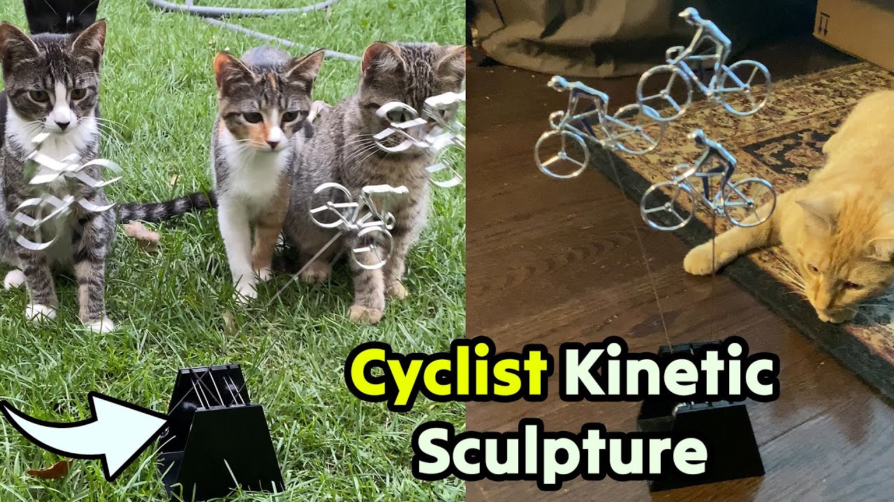 Otagiri Rare Cyclist Kinetic Sculpture Tested by Cats 🟡 @Gadgetify ...