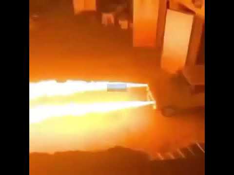 Car with flamethrower headlights - YouTube