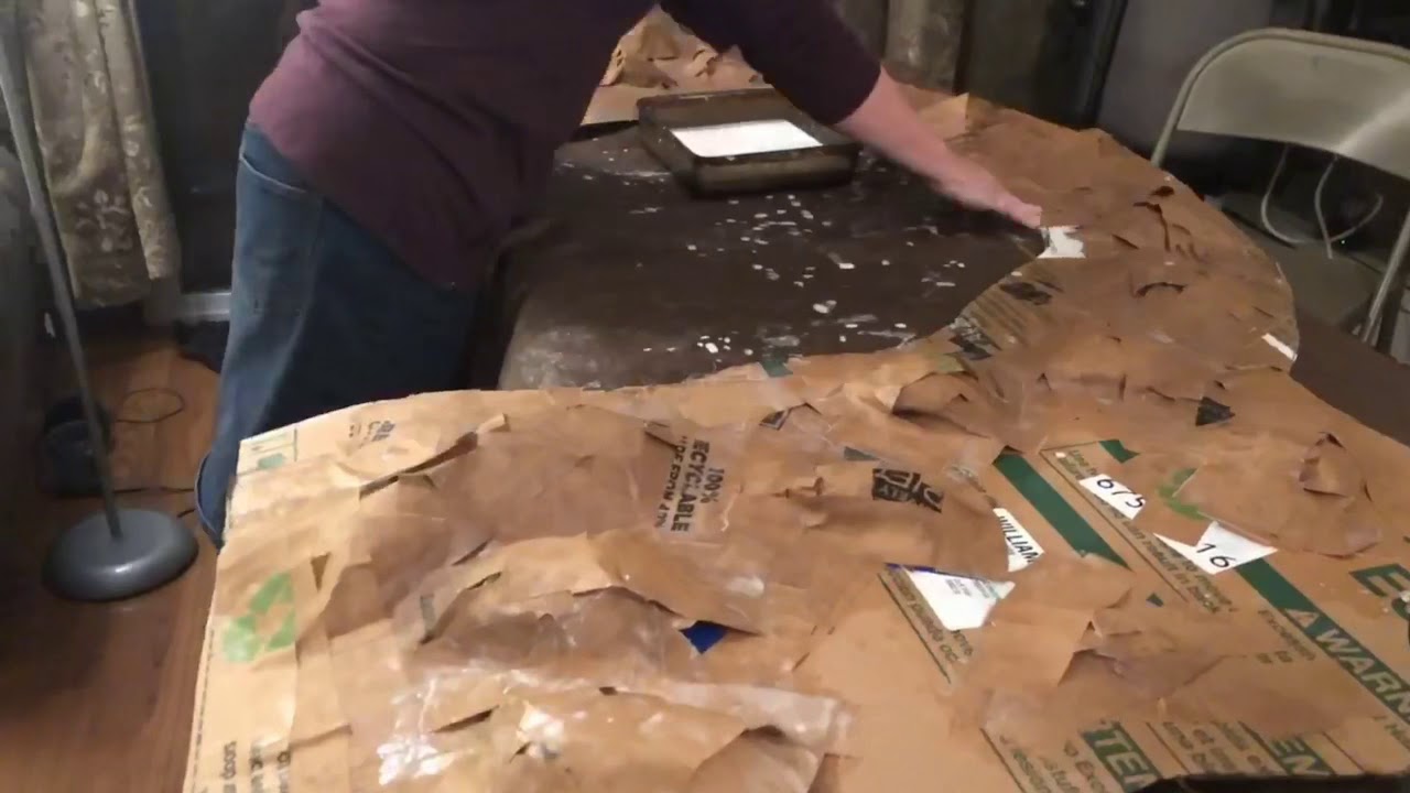 Paper Mache demonstration for Front overlay of Faux Tomb and Boulder ...
