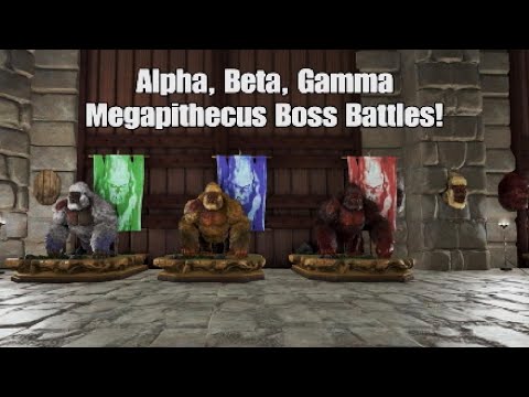 Alpha Beta and Gamma Megapithecus Boss Battle ARK Survival Ascended ...