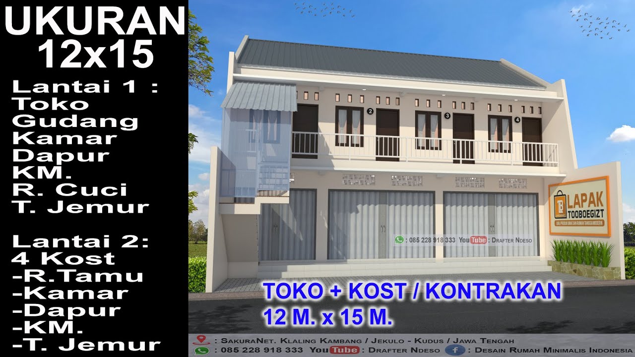 RUKO II KOST II KONTRAKAN II TOKO 12 x 15, 4 Kost Elite di Lantai 2 ...