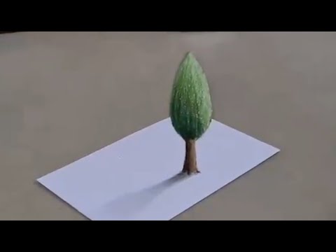 3D Tree 🏝🎄😍🎄 |Tree art Drawing |3D |Tree Art Drawing | How to 3D Tree ...