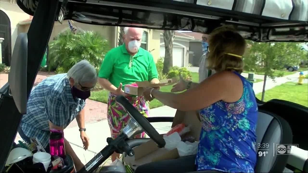 Group of senior citizens make face shields for first responders - YouTube