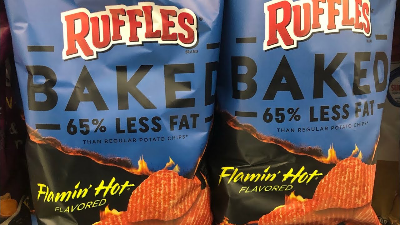 Ruffles Baked Flamin Hot Potatoe Chips Review - YouTube
