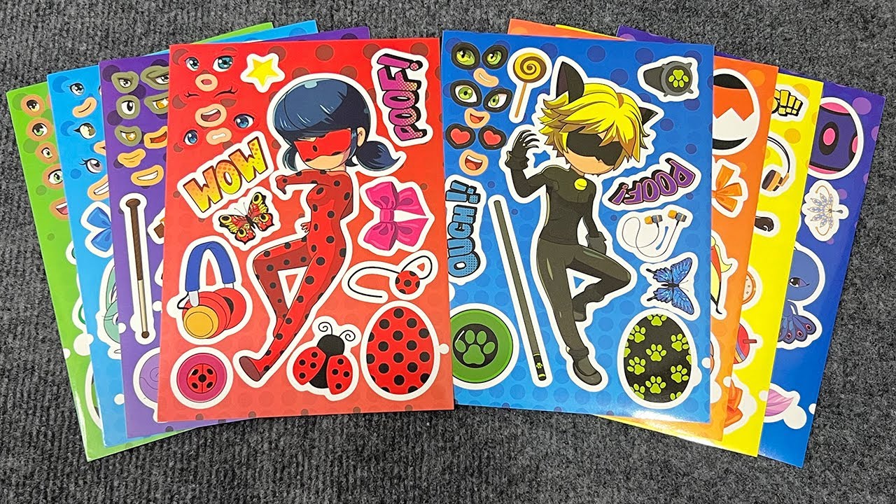 🐞PaperDIY🐞Decorate with Sticker Book Miraculous Ladybug,Sticker Asmr🌈 ...