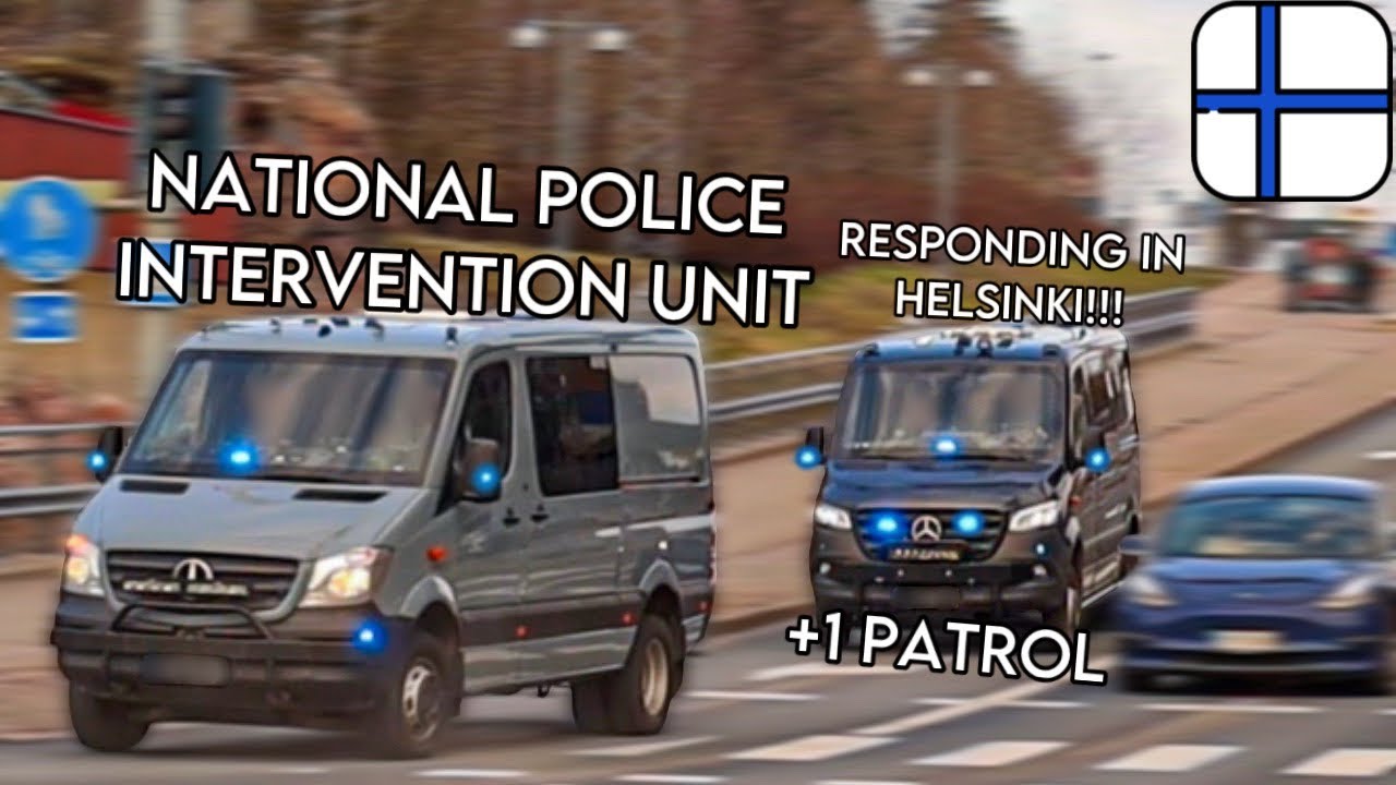 [HELSINKI!] Police National Intervention Unit Responding Urgently with Unmarked Sprinters! - YouTube