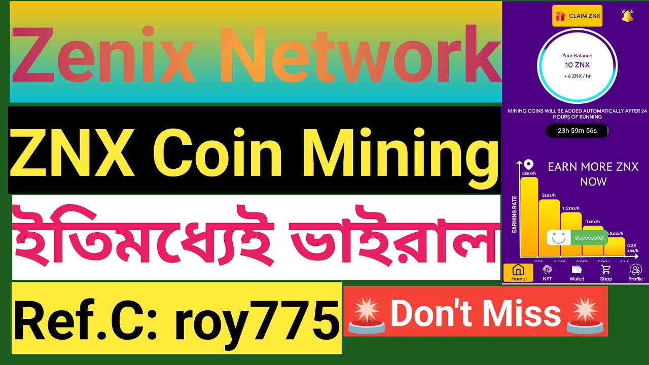 Zenix Network | New Mining App 2024 | ZNX Coin Mining Free | Refer Code ...