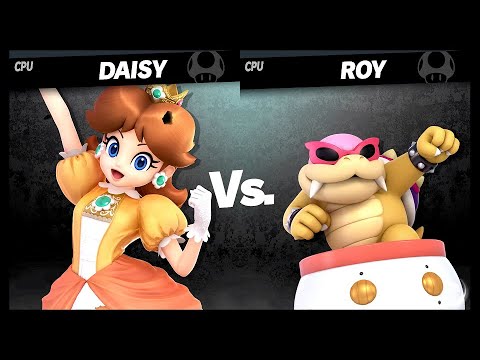 Daisy LV 9 VS Roy LV 1 CPU Battle Super Smash Bros Ultimate - YouTube