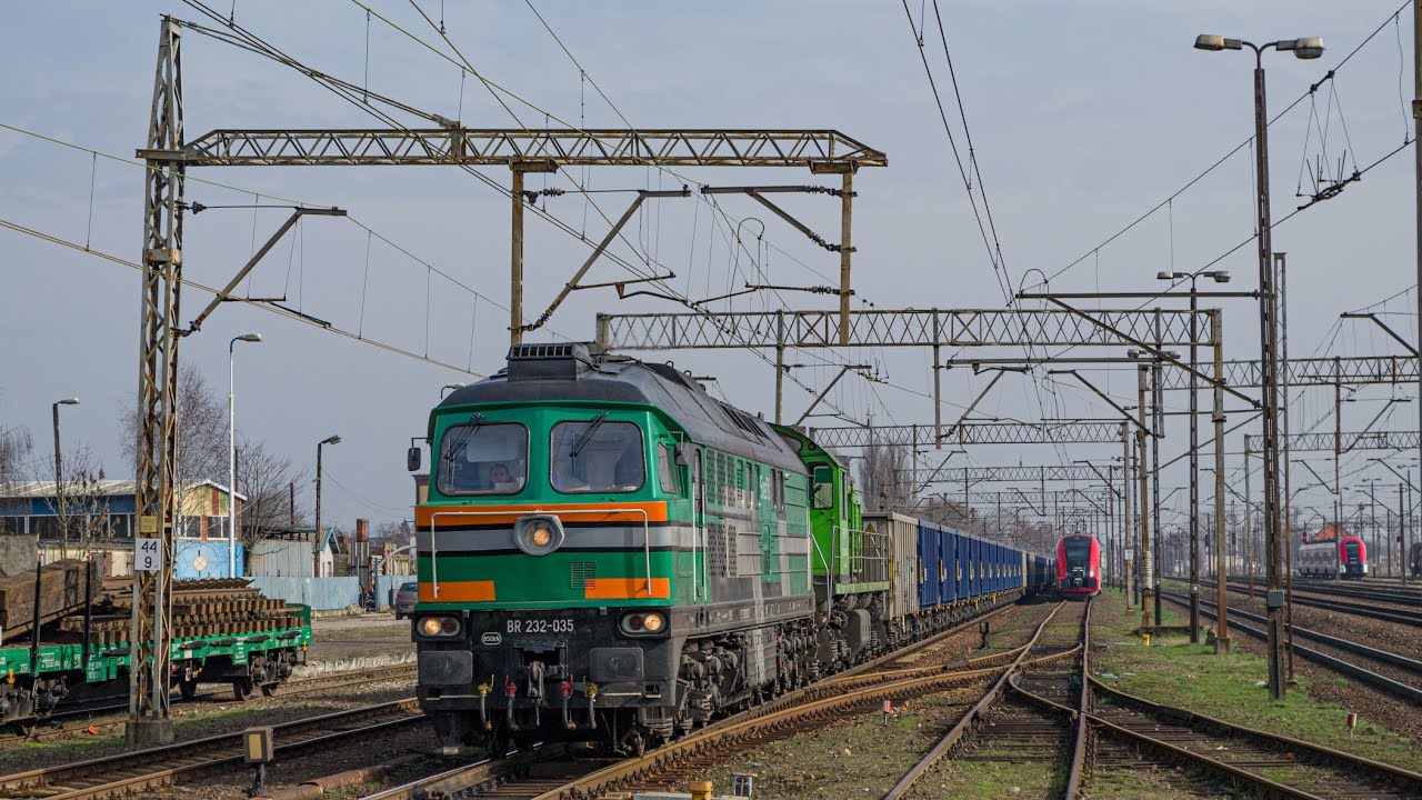 BR232-035 w duecie z TEM2 i weglarkami |Gniezno - YouTube