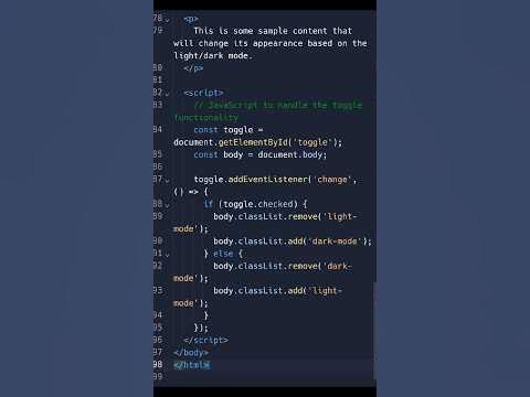 LİGHT/DARK MODE TOGGLE | HTML CSS JS - YouTube