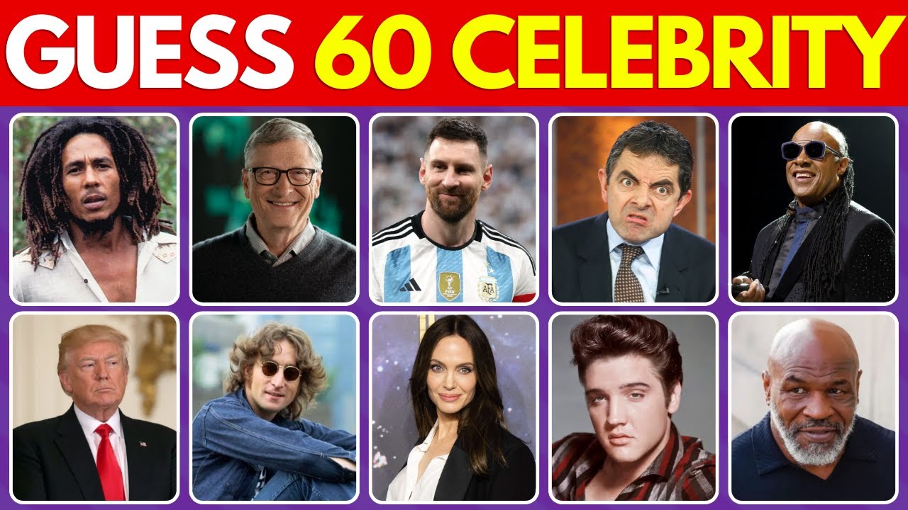 Can You Name These 60 Celebrities from Their Photos? - YouTube