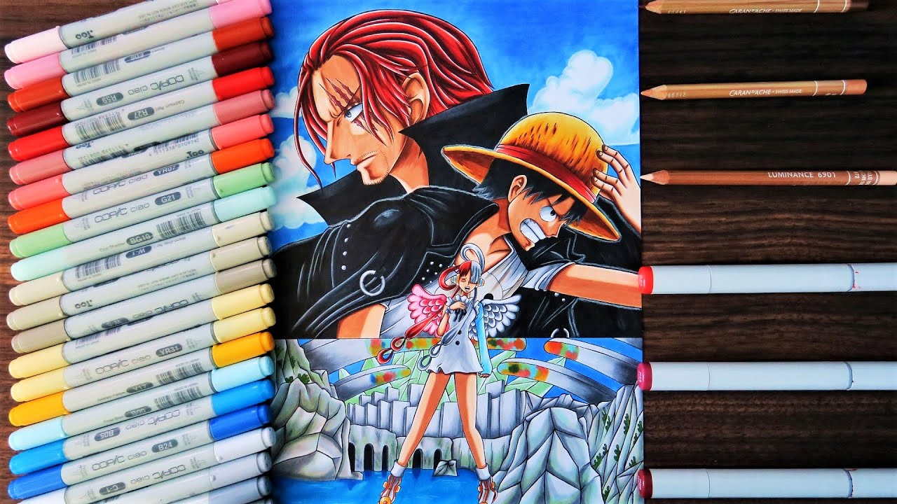 Drawing One Piece Film: RED | Shanks, Luffy & Uta - One Piece - YouTube