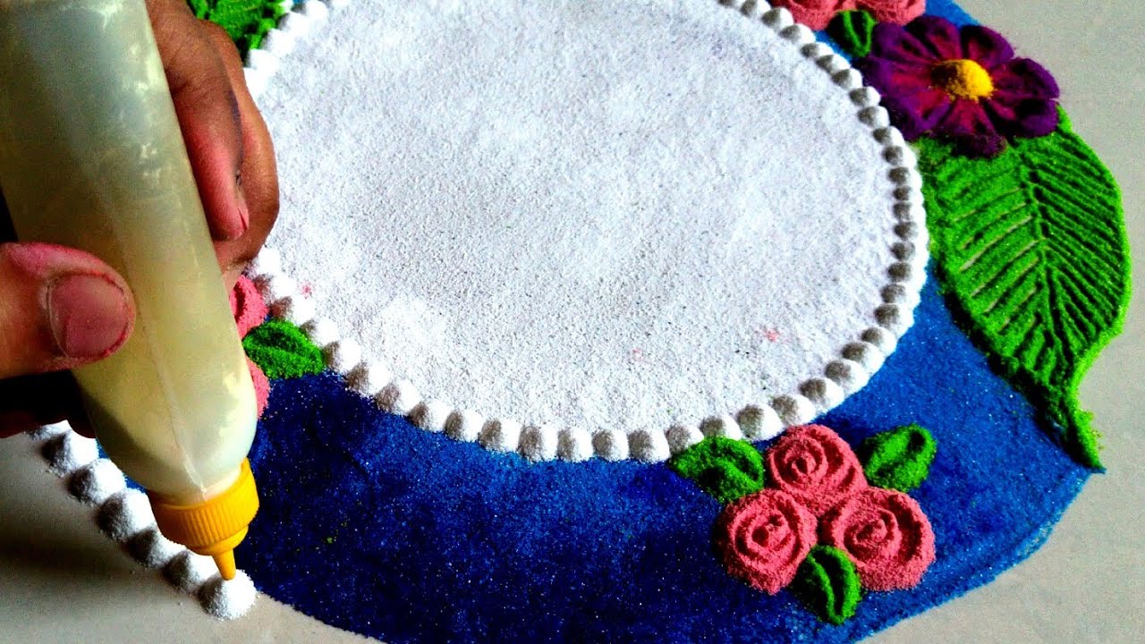 Beautiful welcome kolam rangoli / muggulu design #806 - YouTube