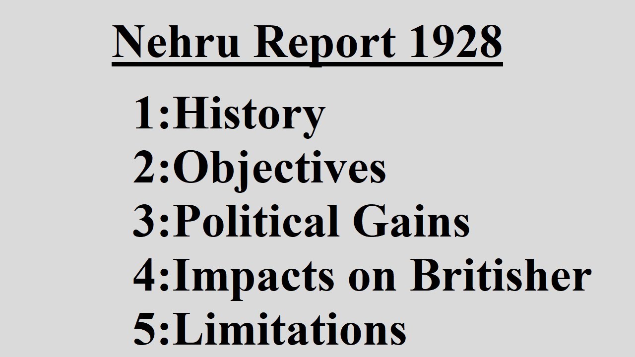 Nehru Report 1928 | History | CSS PMS UPSC Pakistan Studies| Pakistan ...