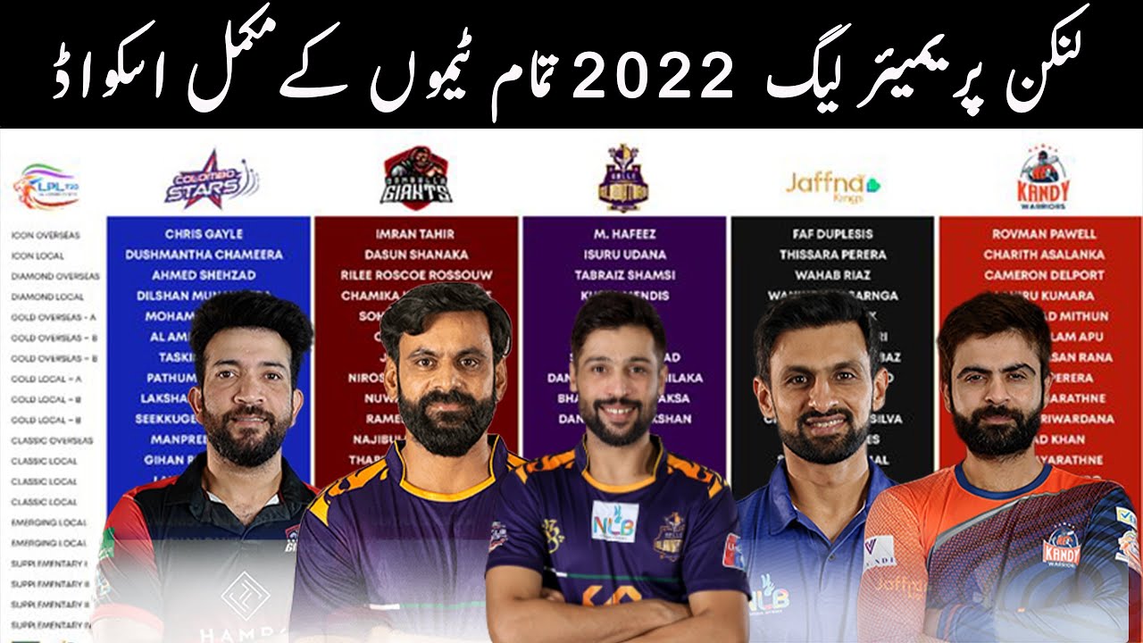 Lanka Premier League 2022 All Teams Squad | LPL 2022 Squads - YouTube