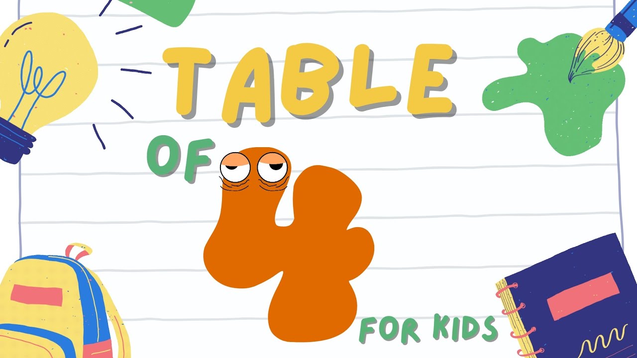 Learn Math Table of 4 For Kids - YouTube