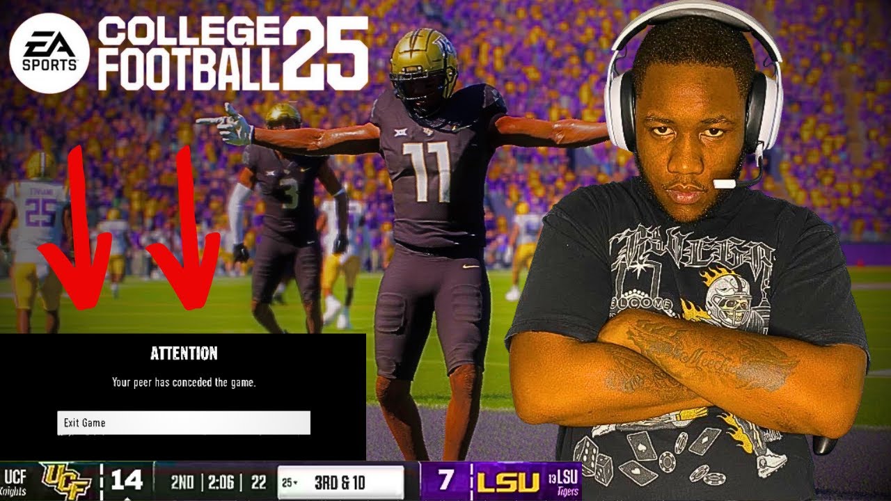 RAGE QUIT ALERT!!! UCF VS LSU INTENSE ONLINE RANKED COLLEGE FOOTBALL 25 ...