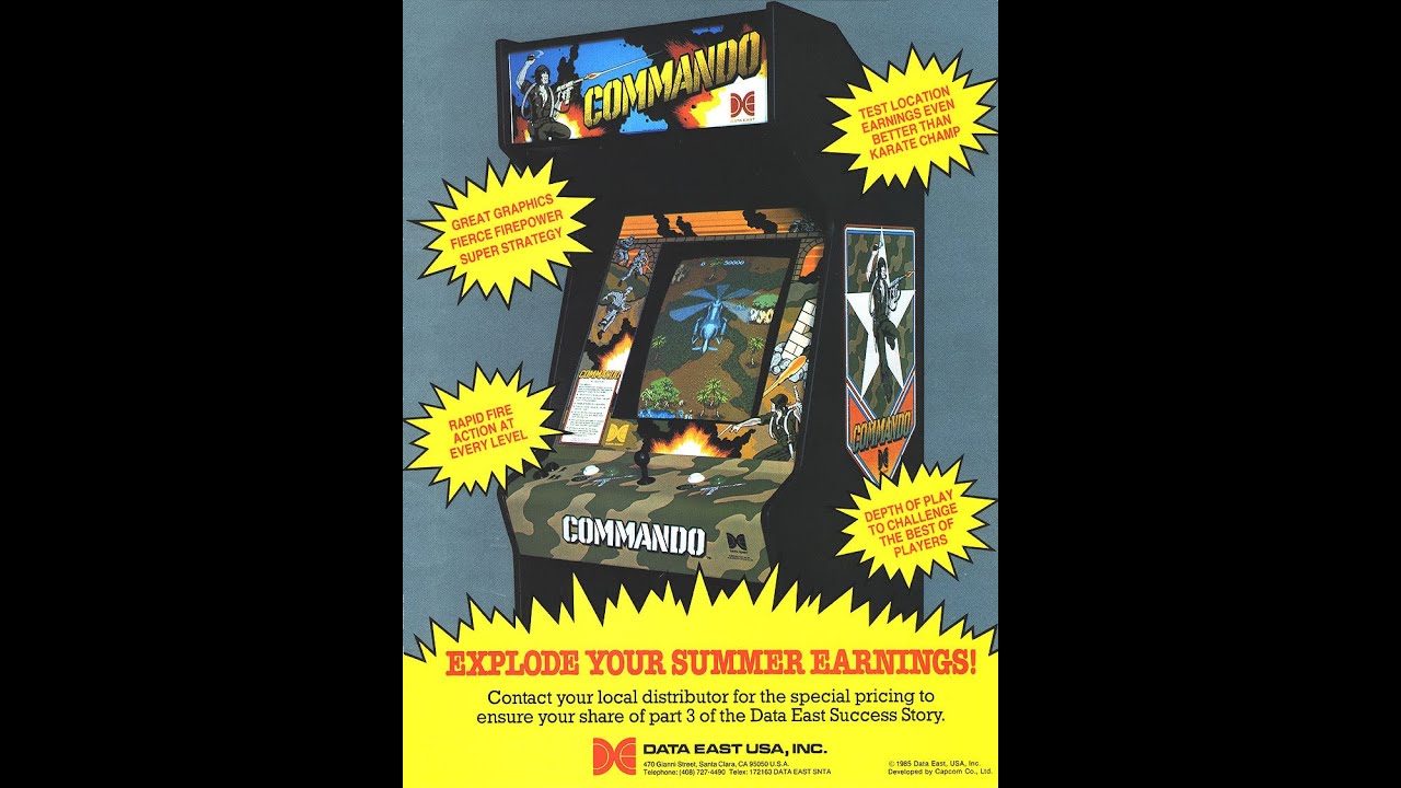 COMMANDO original arcade pcb - CAPCOM, 1985 - U.S. Licenced by Data ...