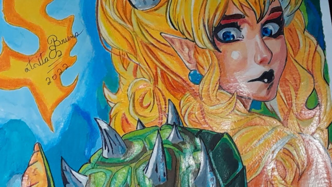 Drawing bowser versão feminina bowsette(super Mario) - YouTube