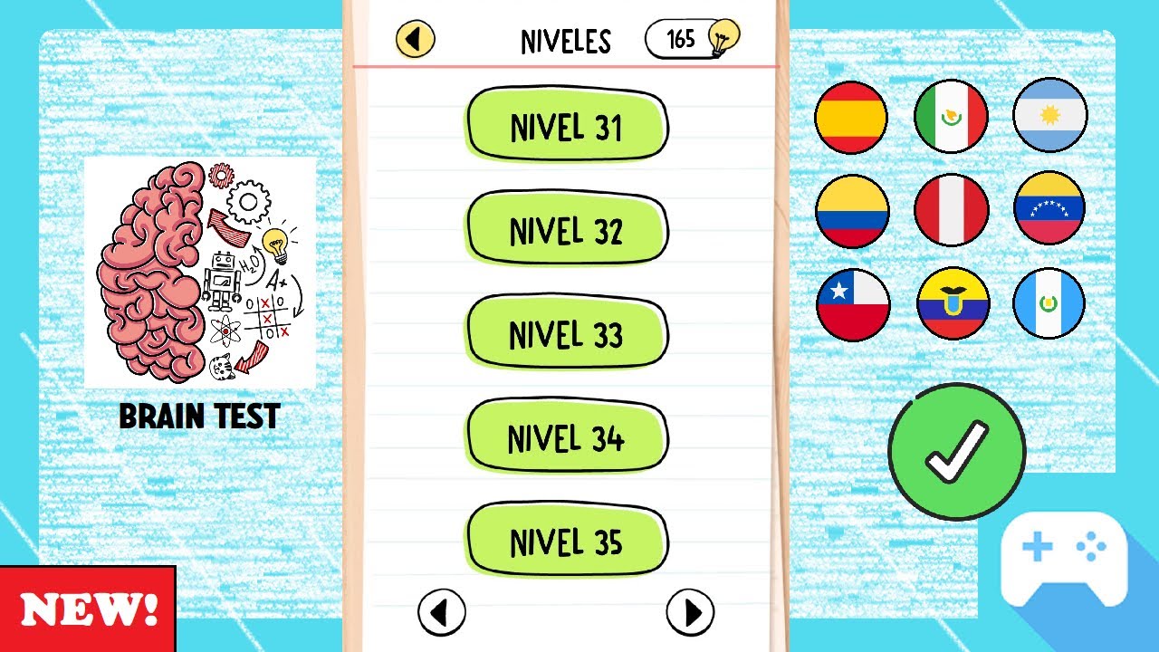 Brain Test | Niveles 31, 32, 33, 34 y 35 resueltos y explicados - YouTube