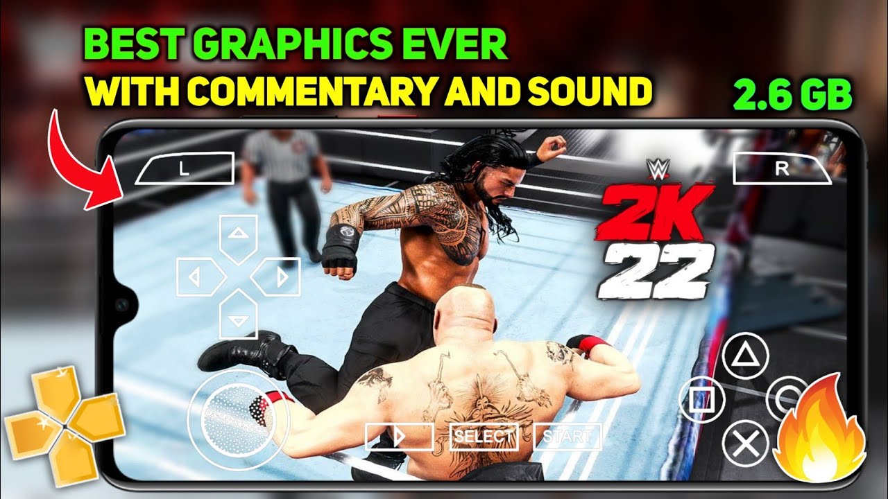 WWE 2K22 FOR PPSSPP || WWE 2K22 PSP Update With Commentary || Techno ...