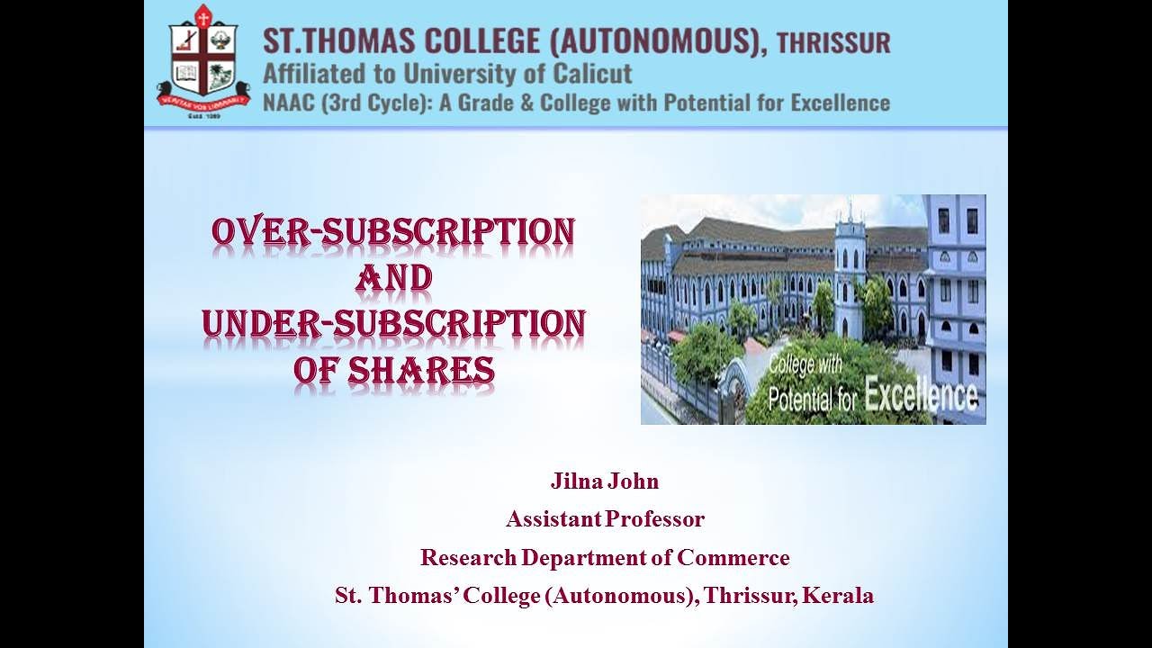 Over Subscription and Under Subscription of Shares - YouTube