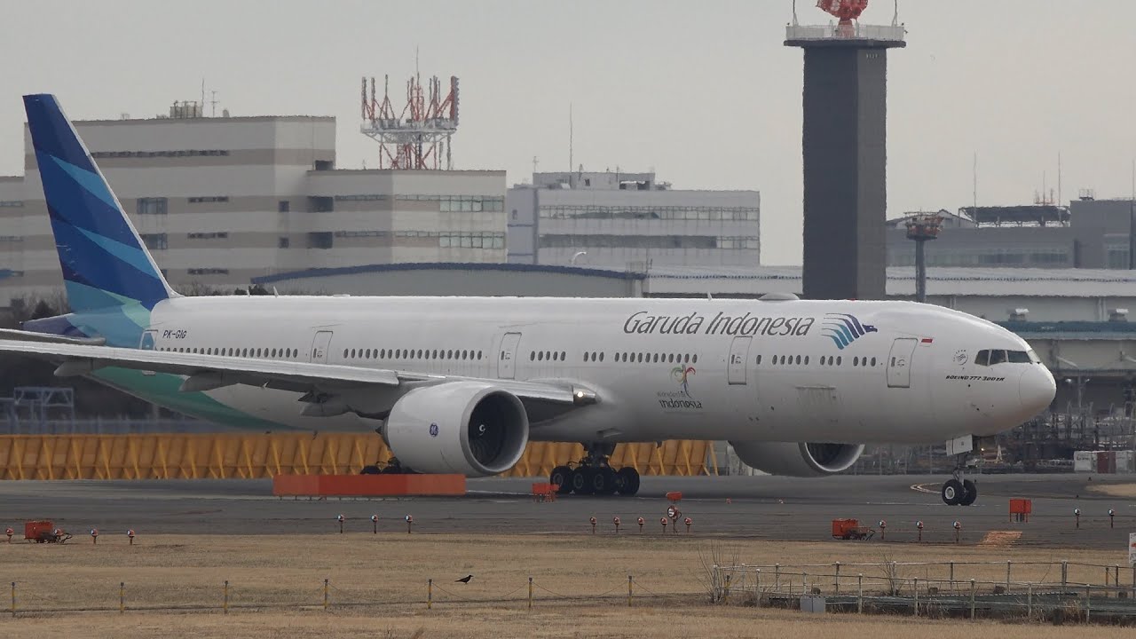 Garuda Indonesia Boeing 777-300ER PK-GIG Takeoff from NRT 16R - YouTube