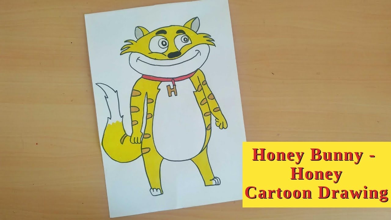 How to Draw Easy Honey Cartoon Drawing | Beginners drawing | Step by ...